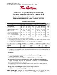 Allergy Chart - Tim Hortons