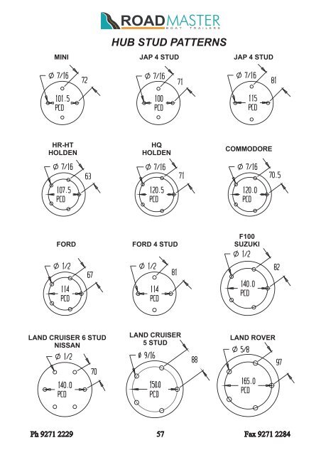 HUB STUD PATTERNS MINI JA
