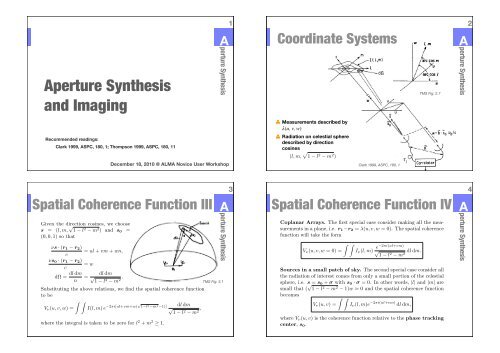 Aperture Synthesis and Imaging