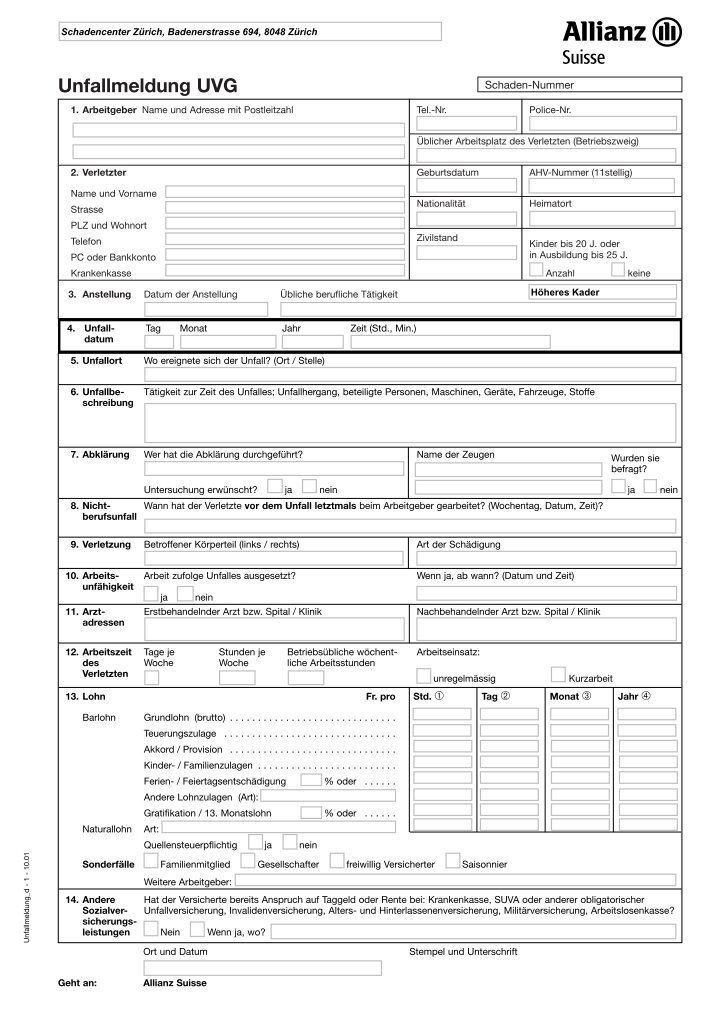 Unfallmeldung Magazine