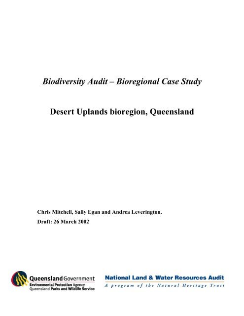 Biodiversity Audit – Bioregional Case Study Desert Uplands ...