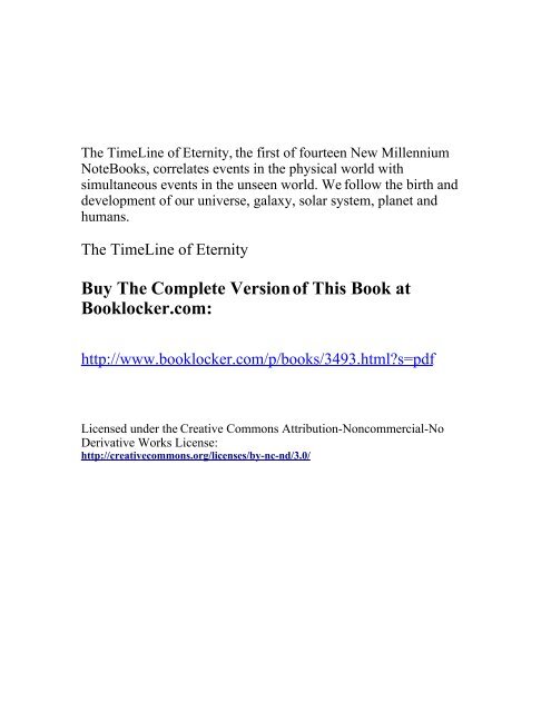 The TimeLine of Eternity - The Book Locker - BookLocker.com