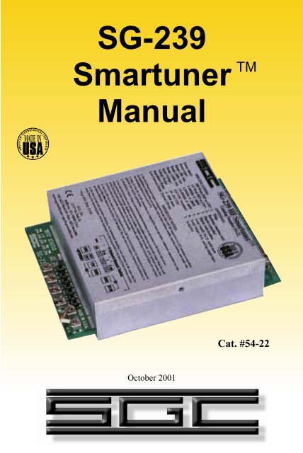 SG-239 Smartuner Manual - SGC