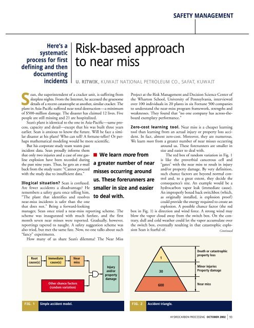 Risk-based approach to near miss: here's a - CCOHS