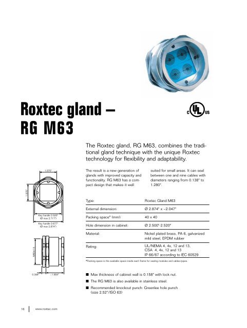 Roxtec gland – RG M63 - Industrial Networking Solutions