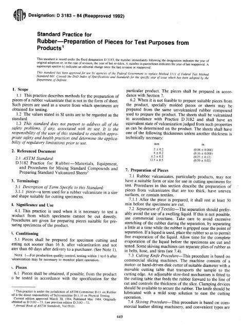 Rubber—Preparation of Pieces for Test Purposes from