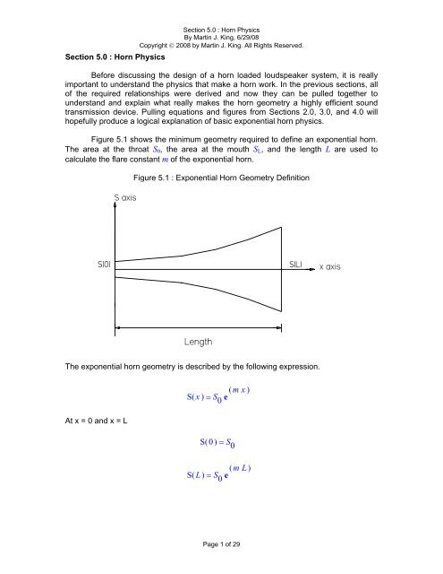 Horn Physics - Quarter Wavelength Loudspeaker Design