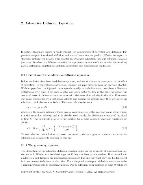 2. Advective Diffusion Equation - CEProfs