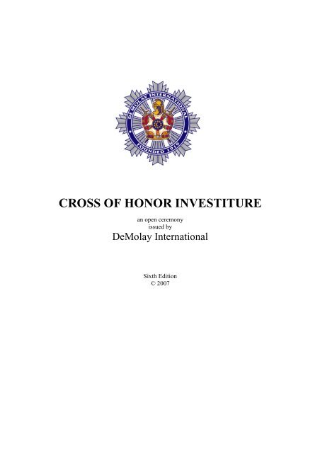 Cross of Honor Investiture - DeMolay International