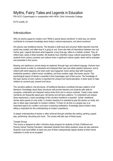 Myths, Fairy Tales and Legends in Education