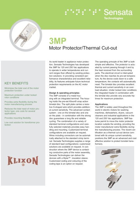 Motor Protector/Thermal Cut-out - Sensata