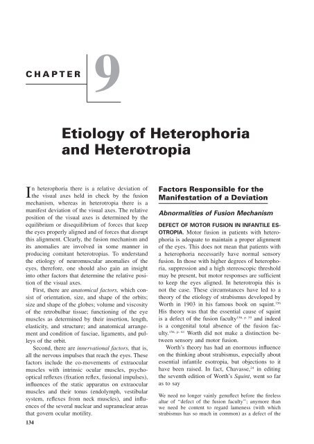 Chapter 9: Etiology of Heterophoria and Heterotropia