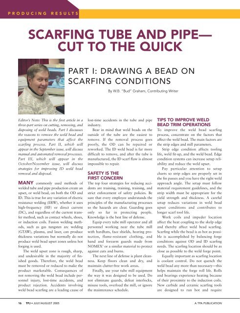 scarfing tube and pipe— cut to the quick - Welded Tube Pros LLC