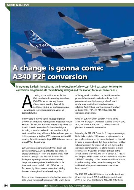 A change is gonna come: A340 P2F conversion - LCF Conversions