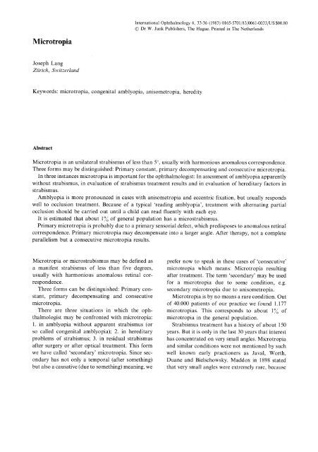 Microtropia - Lang-stereotest.com