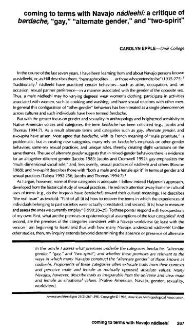 Coming to Terms with Navajo Nádleehí: A Critique ... - Chabot College