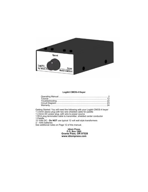 CMOS 4 User Manual - Idiom Press