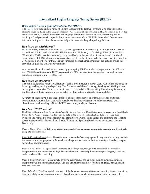 International English Language Testing System (IELTS)