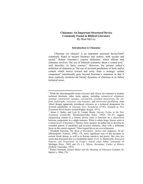 Chiasmus - InTheBeginning.org