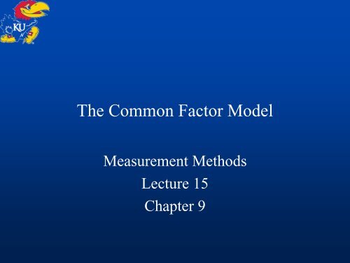 The Common Factor Model