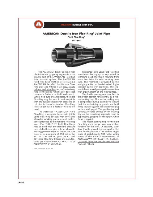 Field Flex-Ring Joint Pipe - AMERICAN – The Right Way.