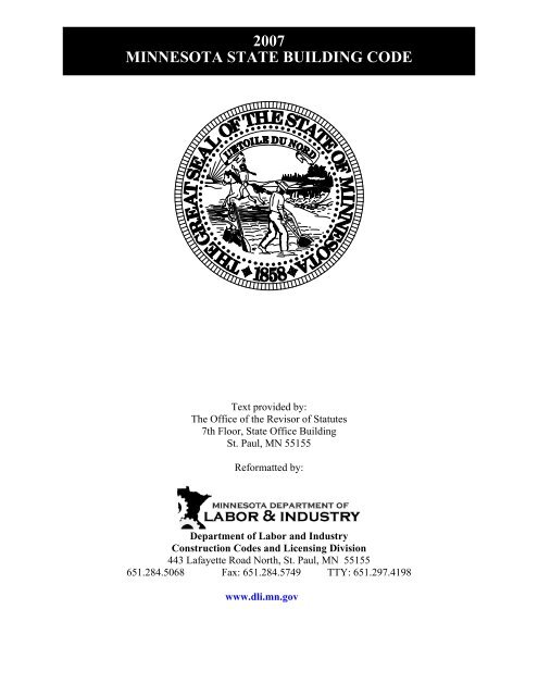 2007 Minnesota State Building Code - Minnesota Department of ...
