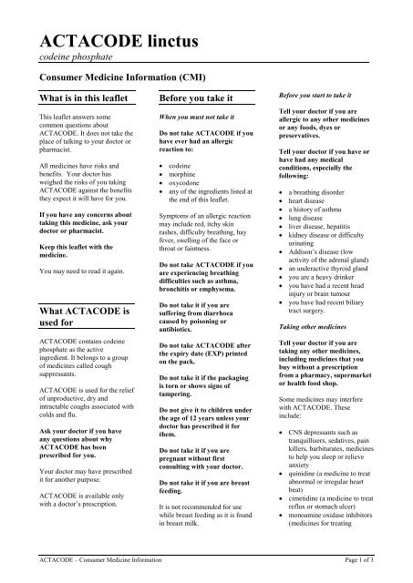 ACTACODE linctus - Aspen