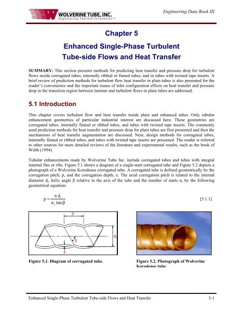 Chapter 5: Enhanced Single-Phase Turbulent ... - Wolverine Tube