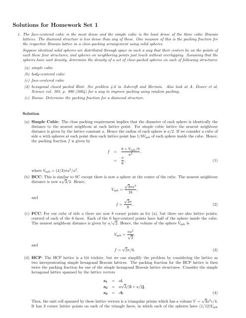 Solutions for Homework Set 1 - Tripod