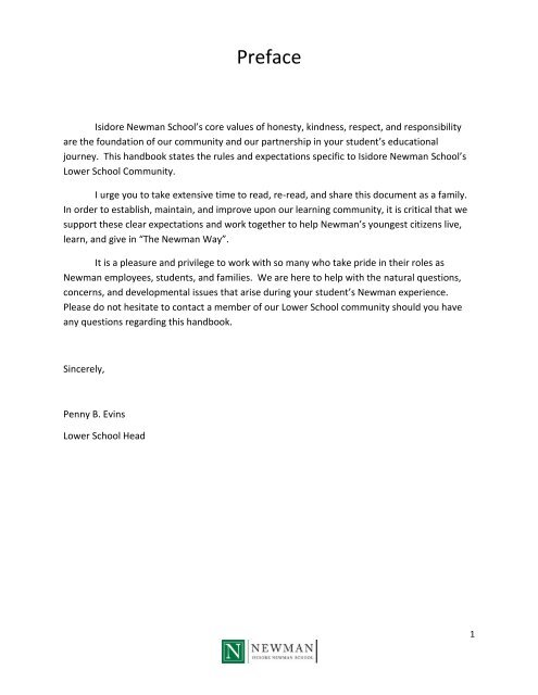 Preface - Isidore Newman School