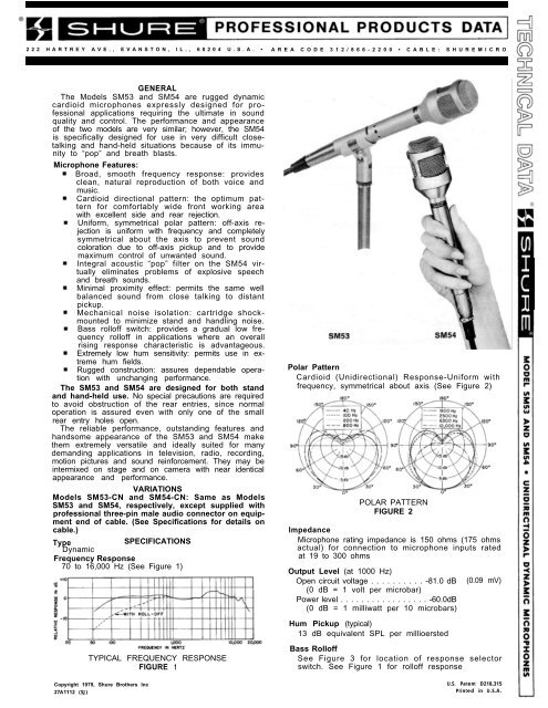 SM52 SM53 Microphones - Coutant.org
