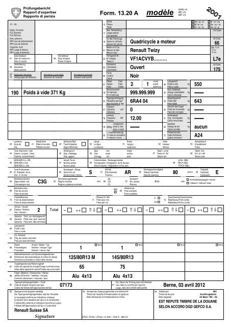 Form. 13.20 A modèle