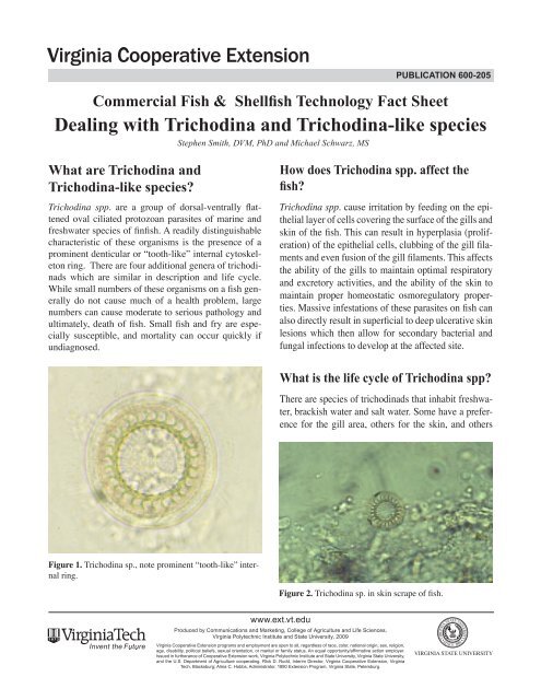 Dealing with Trichodina and Trichodina-like species - Virginia Tech