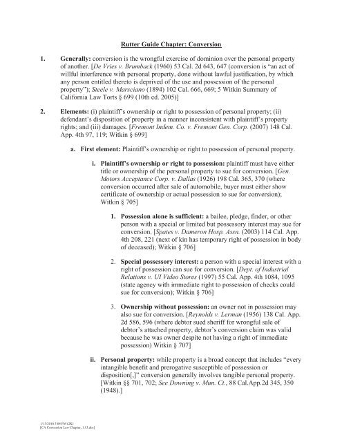 Rutter Guide Chapter: Conversion