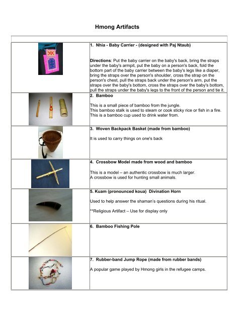 Hmong Artifacts