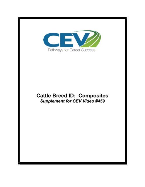 Cattle Breed ID: COMPOSITES - II - CEV Multimedia