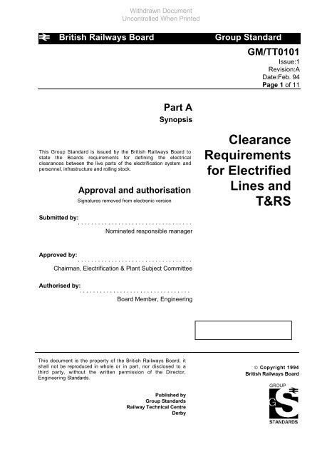 GM/TT0101: Clearance Requirements for Electrified ... - RGS Online