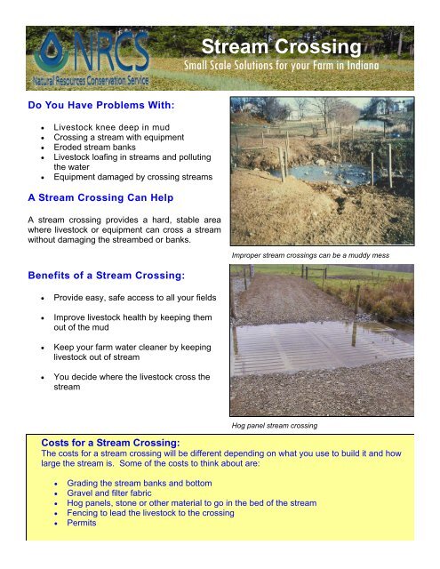 Small Farms Stream Crossing (IN)-web.pub - Indiana NRCS