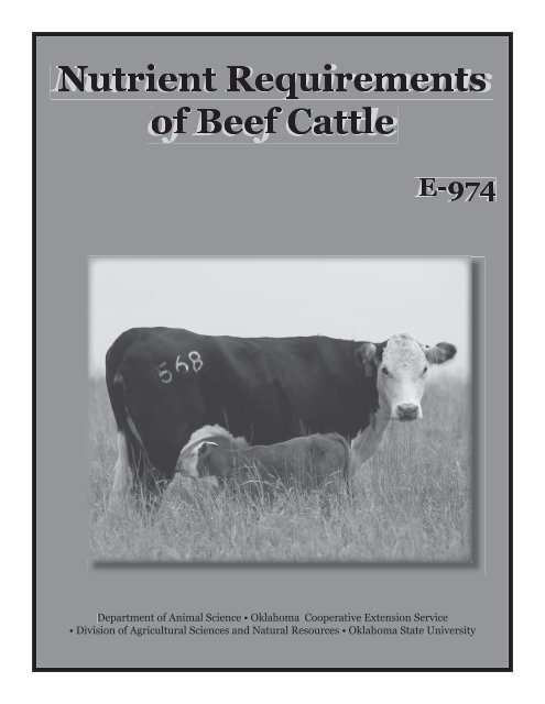 Nutrient Requirements of Beef Cattle - Oklahoma State University