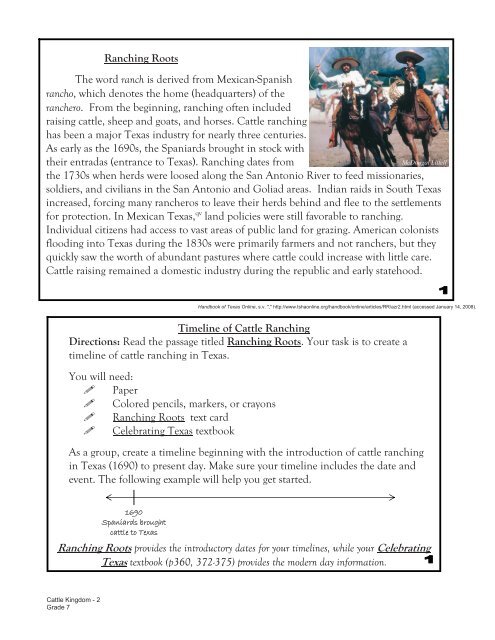 Cattle Kingdom Activity