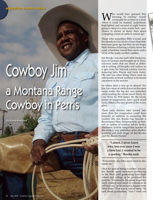 a Montana Range Cowboy in Perris - Cowboy Jim Brooks