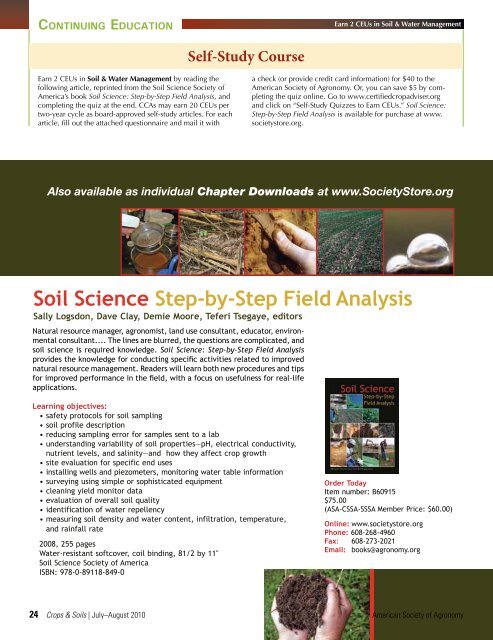 Soil Science Step-by-Step Field Analysis - Soil Science Society of ...