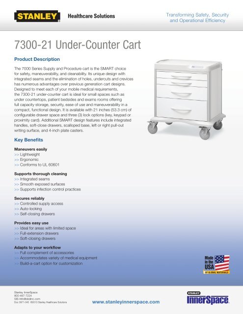7300-21 Under-Counter Cart - Stanley InnerSpace