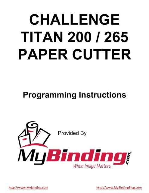 CHALLENGE TITAN 200 / 265 PAPER CUTTER