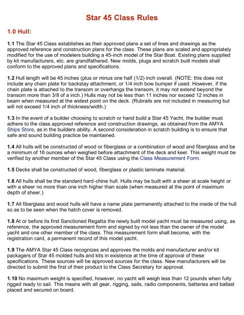 Star 45 Class Rules