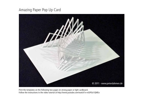 Amazing Paper Pop Up Card, Template 1 of - Peter Dahmen