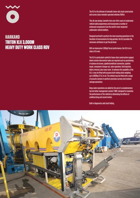 HARKAND TRITON XLX 3,000M HeAvy DuTy wORK cLAss ROv