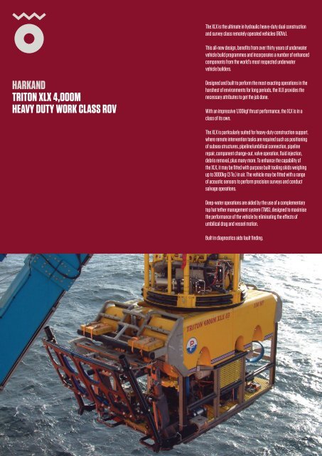 HARKAND TRITON XLX 4,000M HeAvy DuTy wORK cLAss ROv