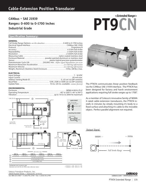 Cable-Extension Position Transducer - Celesco