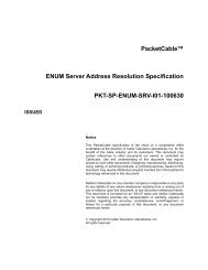 CableLabs Specification: